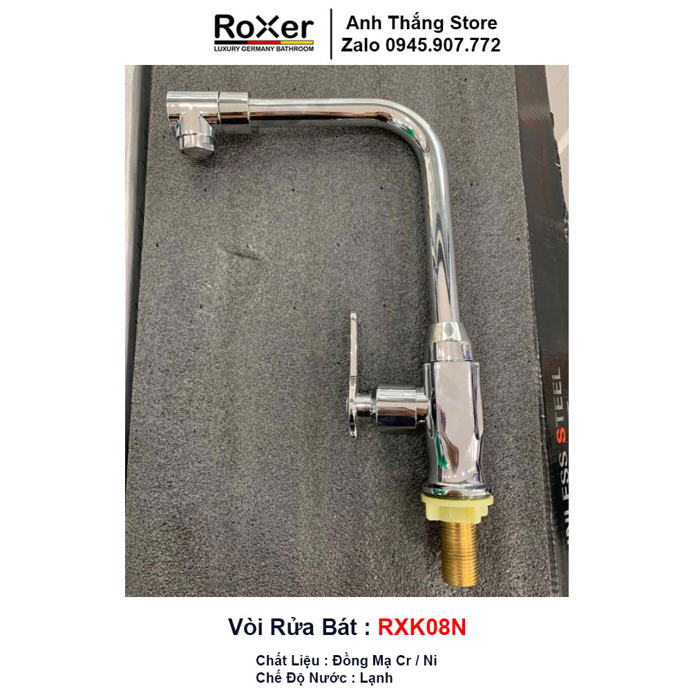 Vòi Rửa Bát 1 Đường Lạnh RXK08N | Tổng Kho Roxer Hà Nội