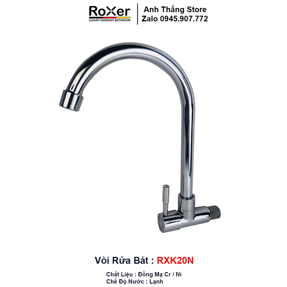 Vòi Rửa Bát 1 Đường Lạnh RXK20N | Tổng Kho Roxer Hà Nội